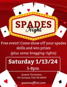 Free Spades Night! - Queens' Provisions